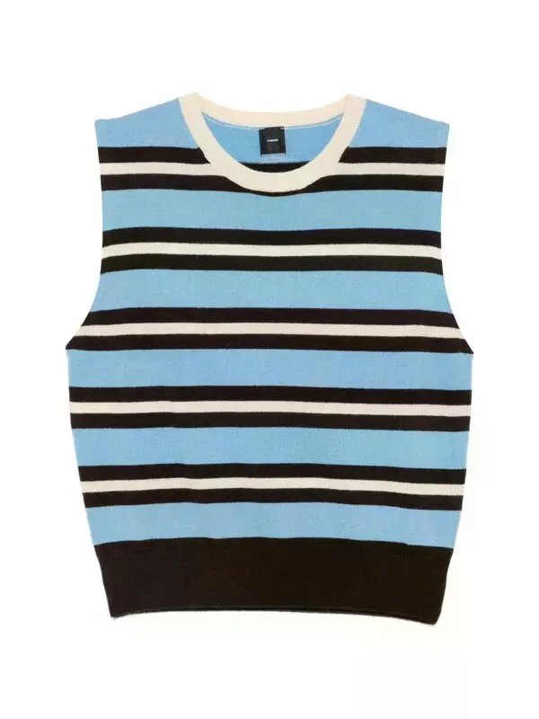 Pinko Striped Sleeveless V-neck Top