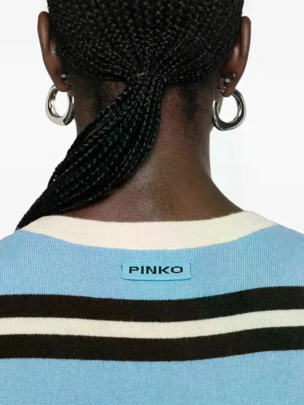Pinko Striped Sleeveless V-neck Top