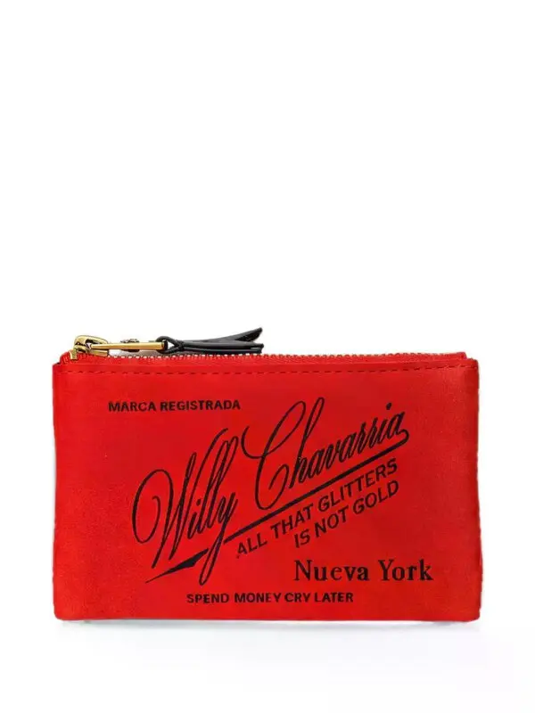 WILLY CHAVARRIA Label Logo-print Wallet - Red