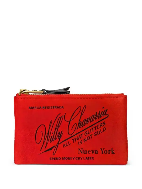 WILLY CHAVARRIA Label Logo-print Wallet - Red