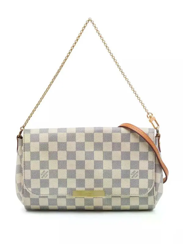 LOUIS VUITTON Damier Azur Favorite Mm Satchel - White