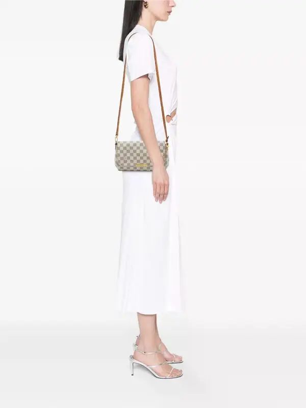 LOUIS VUITTON Damier Azur Favorite Mm Satchel - White