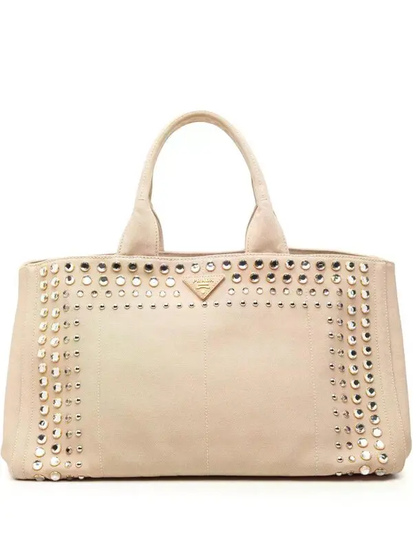 Prada 2013-2026 Large Canvas Canapa Bijoux Satchel