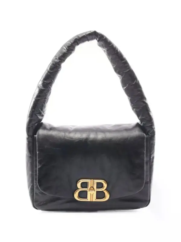 Balenciaga Monaco Bb Logo Shoulder Bag - Black