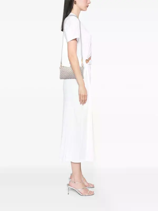 Bottega Veneta Nappa Intrecciato Pouch On Strap Cross Body Pouch - White