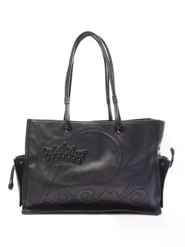 Loewe Calf Leather Crown Logo Tote Bag