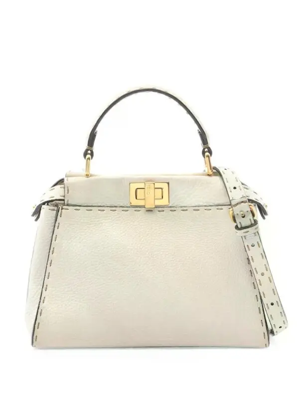 Fendi 2000s Peekaboo Selleria Tote Bag - White