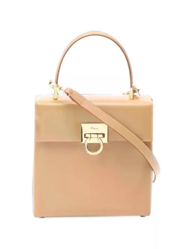 FERRAGAMO Gancini Two-way Leather Tote Bag - Neutrals