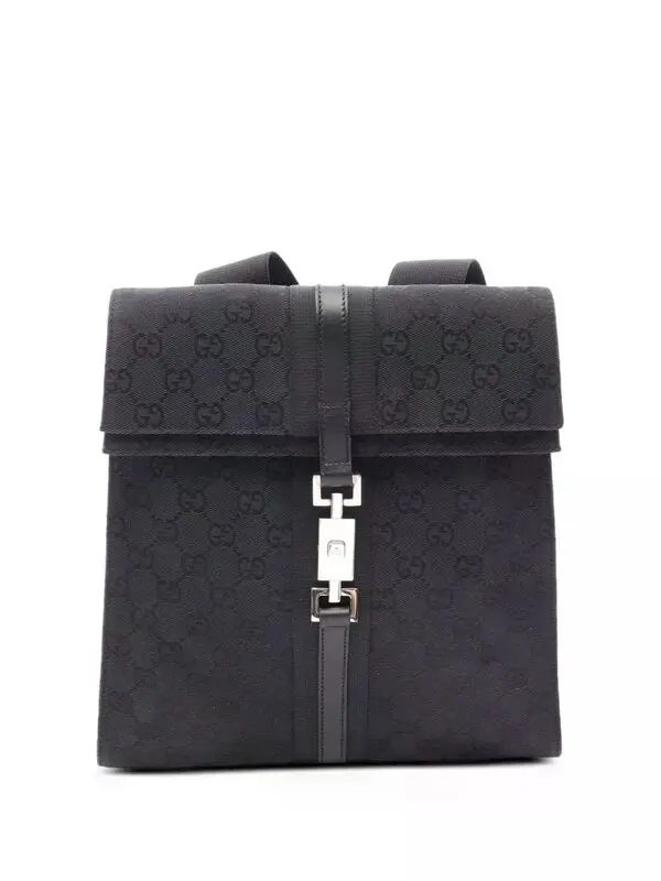 Gucci 2000s Gg Canvas Backpack - Black