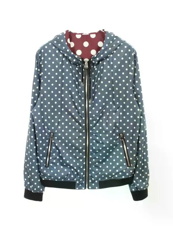 Dolce & Gabbana Polka Dot Reversible Hooded Jacket