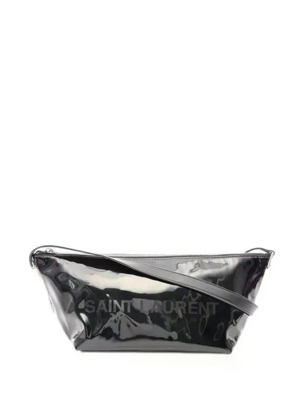 Saint Laurent Enamel Logo Print Shoulder Bag