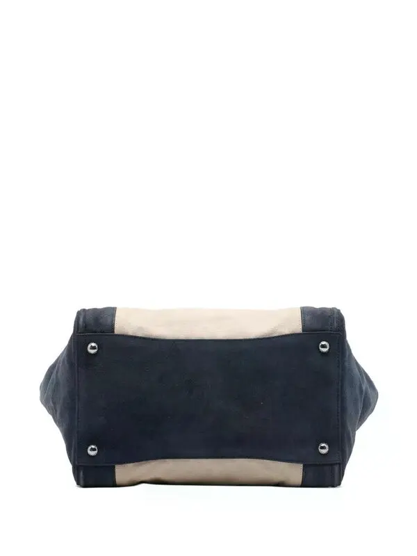Prada Canvas And Suede Twin Pocket Double Handle Satchel