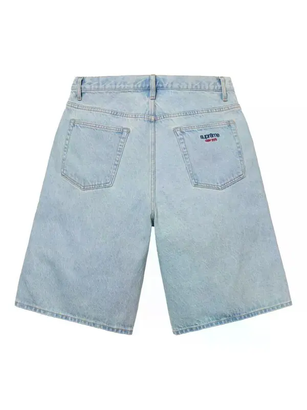 Supreme Embroidered Logo Denim Shorts