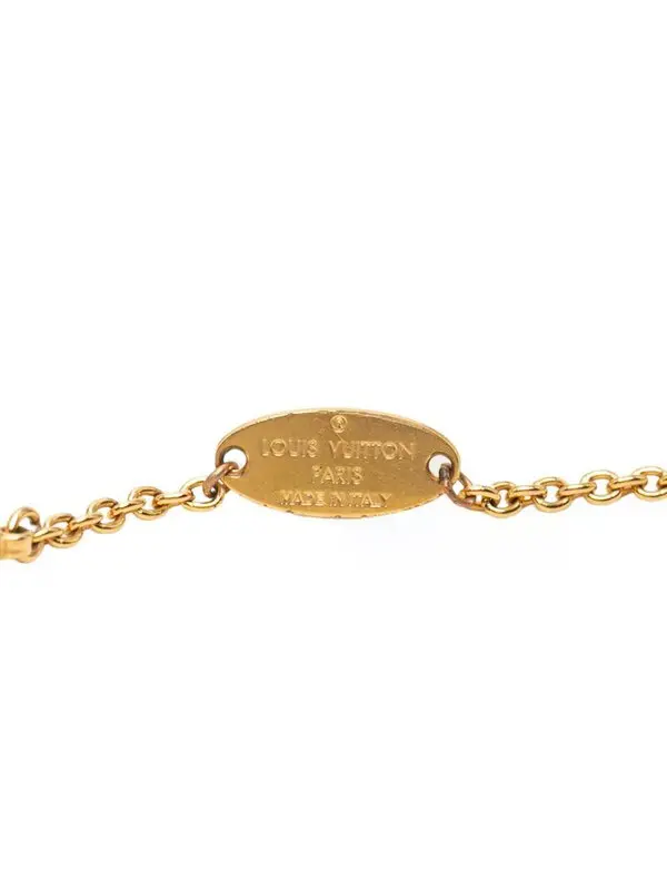 LOUIS VUITTON Plated Strass Iconic Pendant Necklace - Gold
