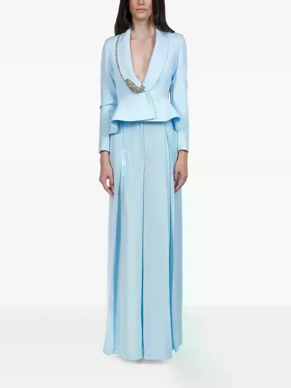 ARAFTU Crystal-embellished Peplum Suit