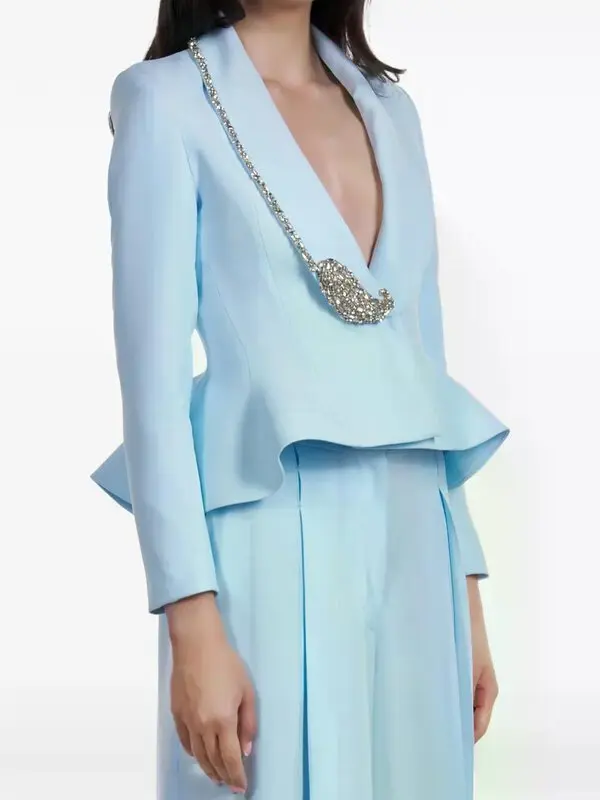 ARAFTU Crystal-embellished Peplum Suit