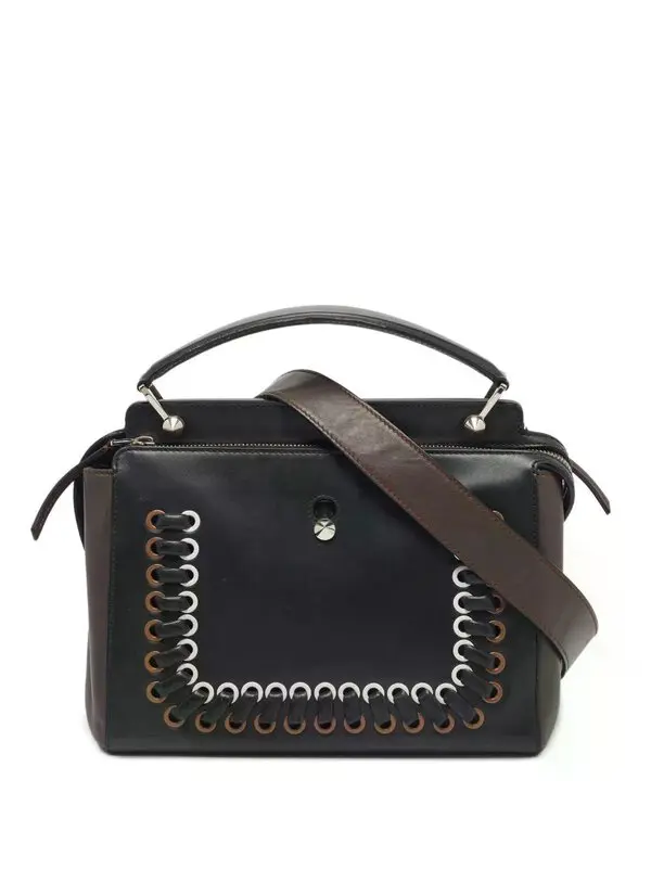 Fendi Dotcom Whipstitch-detailing Crossbody Bag - Black