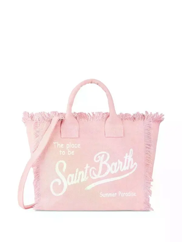 MC2 SAINT BARTH Colette Tote Bag With Fringe Trim - Pink