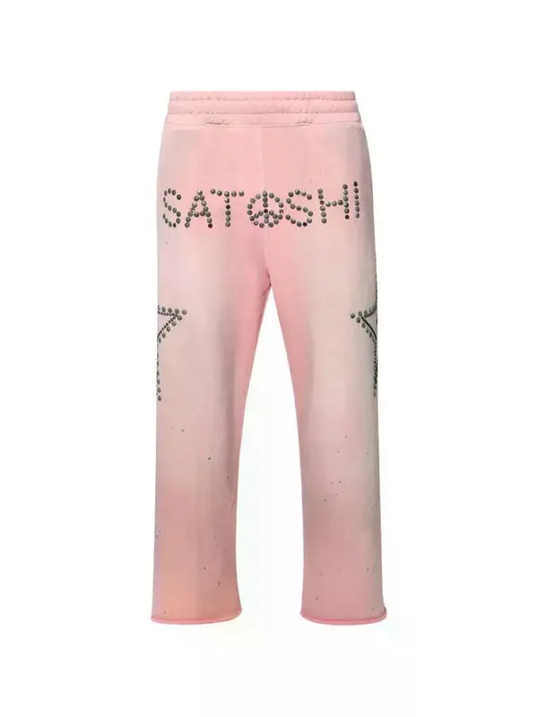 SATOSHI NAKAMOTO Star-studded Track Pants - Pink