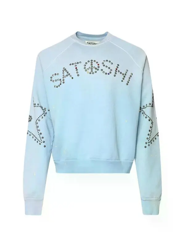 SATOSHI NAKAMOTO Star Embellished Crewneck Sweater - Blue