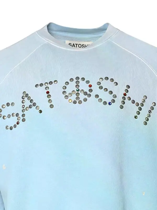 SATOSHI NAKAMOTO Star Embellished Crewneck Sweater - Blue