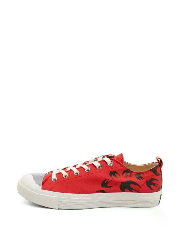 Alexander McQueen Swallow Printed Lace-up Sneakers