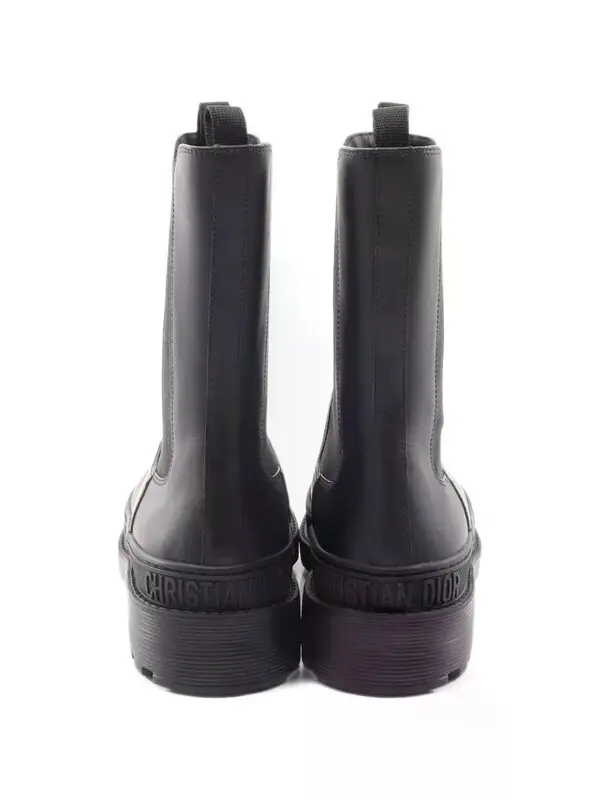 Dior Leather Round Toe Elasticated Side-gore Chelsea Boots