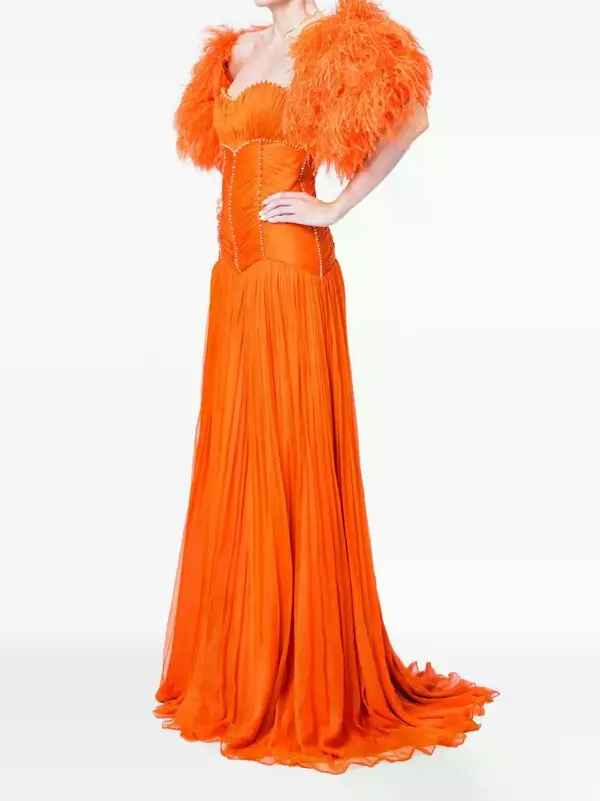 M.MARQUISE Aubrey Feather-trim Cape