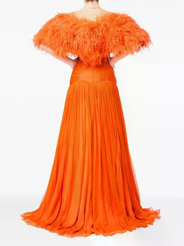 M.MARQUISE Aubrey Feather-trim Cape