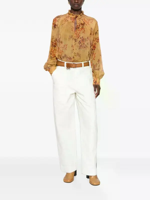 FORTE_FORTE Floral-print Ruffled Blouse