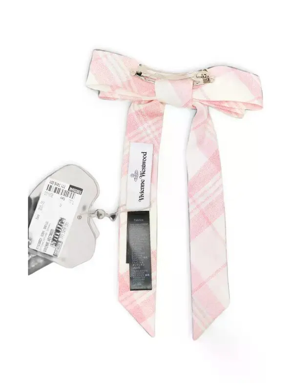 VIVIENNE WESTWOOD Check Pattern Bow Hair Clip