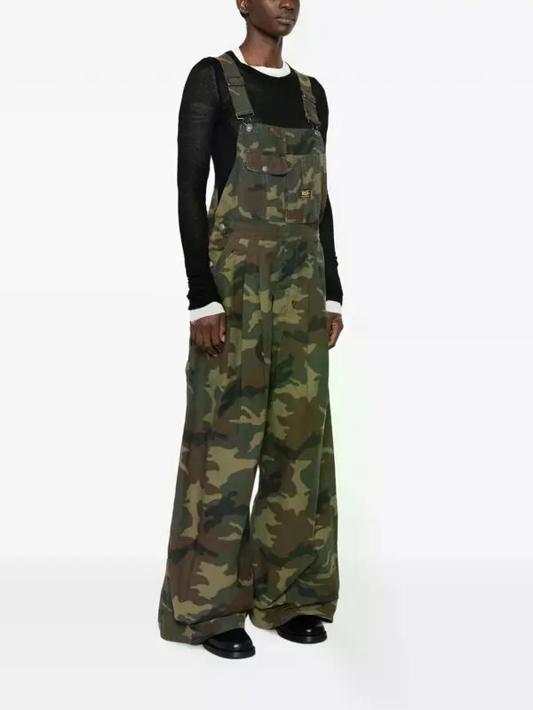 R13 Camouflage-print Dungarees