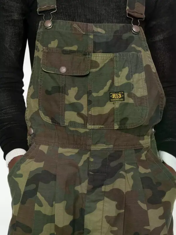 R13 Camouflage-print Dungarees