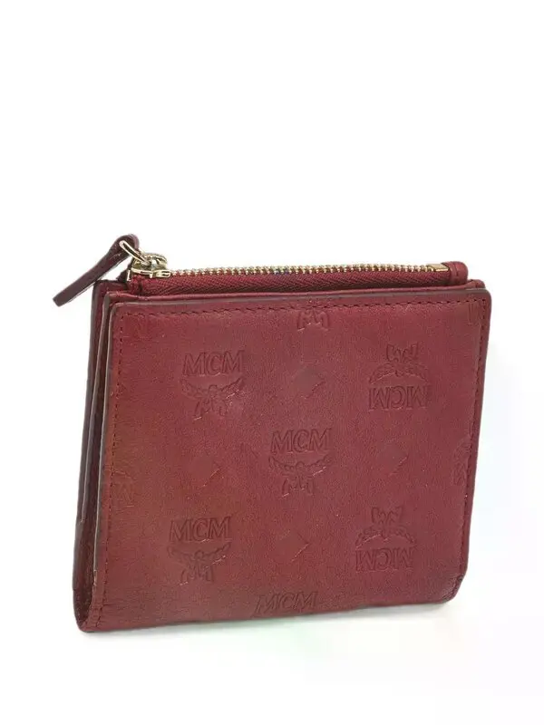 Mcm Visetos Embossed Card Case - Red