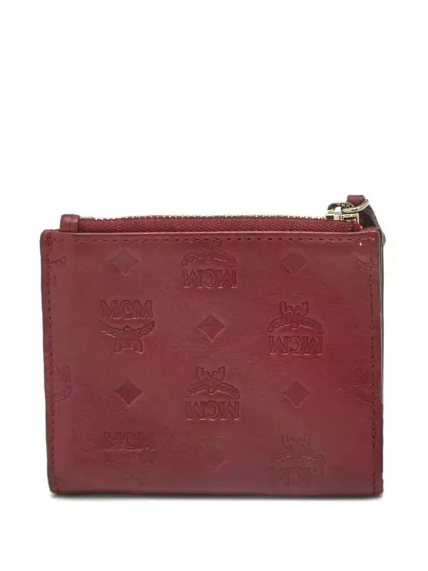 Mcm Visetos Embossed Card Case - Red