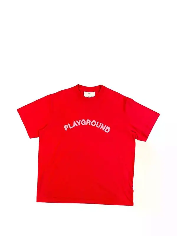 SONG FOR THE MUTE Playground Slogan-print T-shirt - Red