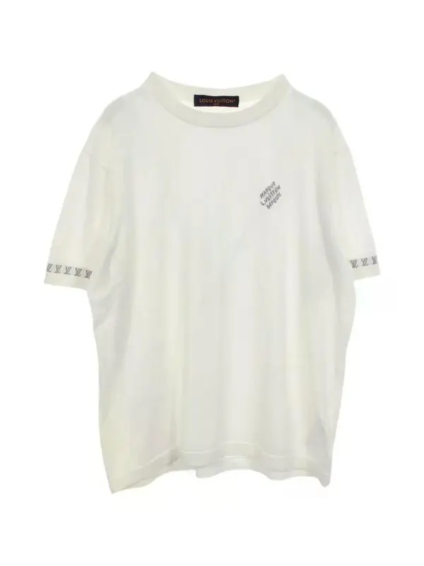 LOUIS VUITTON 2000s Logo-knit T-shirt - White