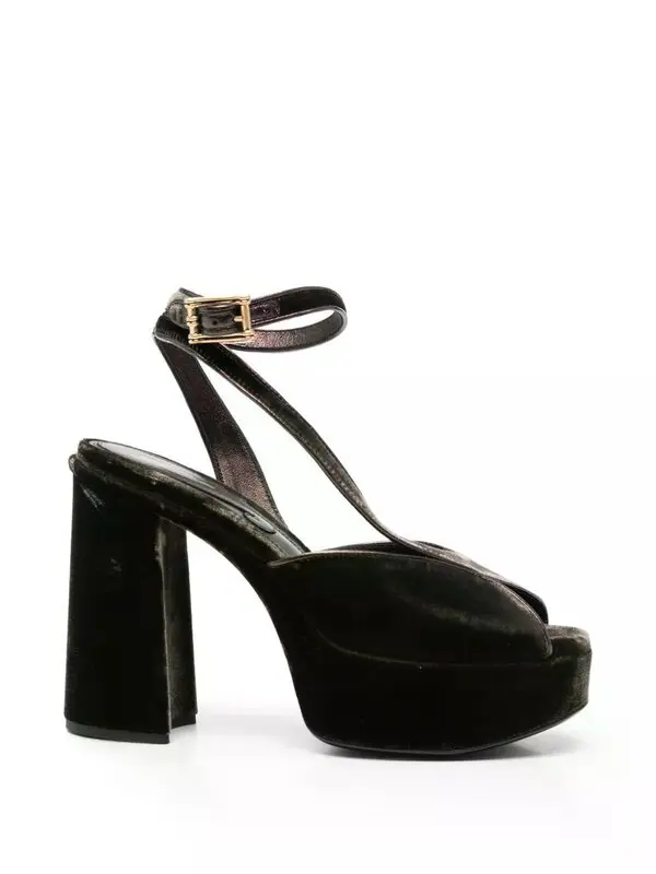 Etro Platform Velvet Sandals