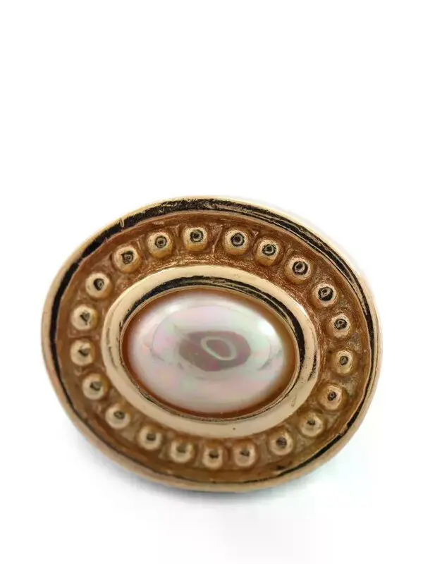 Dior Tone Faux-pearl Oval Clip-on Earrings
