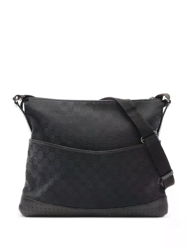 Gucci 2000s Gg Canvas Shoulder Bag - Black