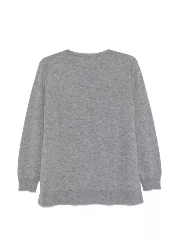 KANGRA Fine-knit Crew-neck Sweater - Grey