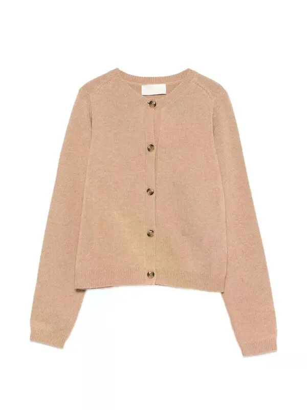I BLUES Fine-knit Crew Neck Cardigan - Neutrals