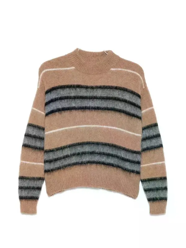I BLUES Striped High-neck Sweater