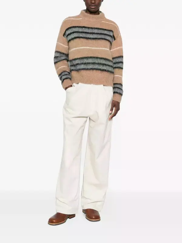 I BLUES Striped High-neck Sweater