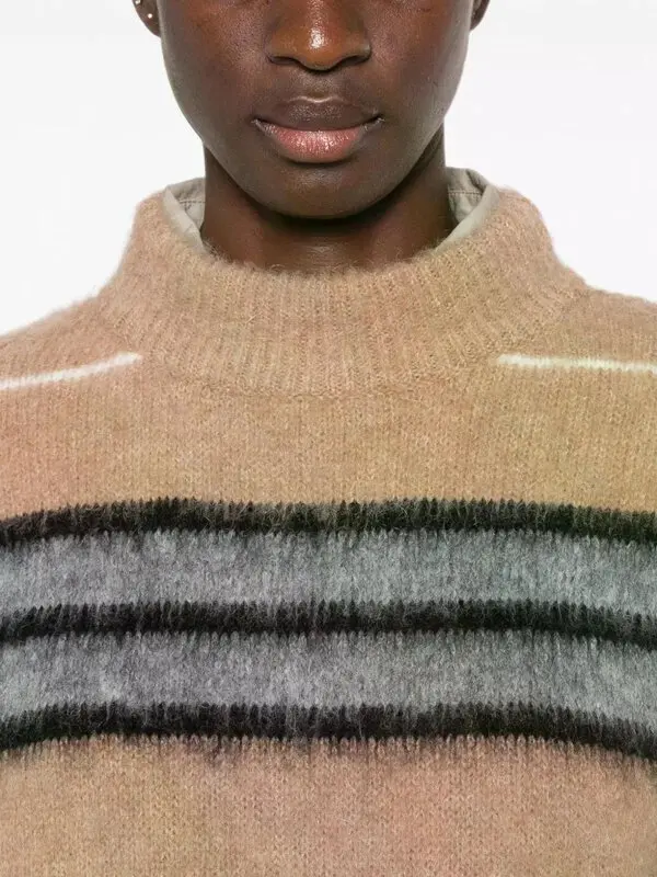 I BLUES Striped High-neck Sweater