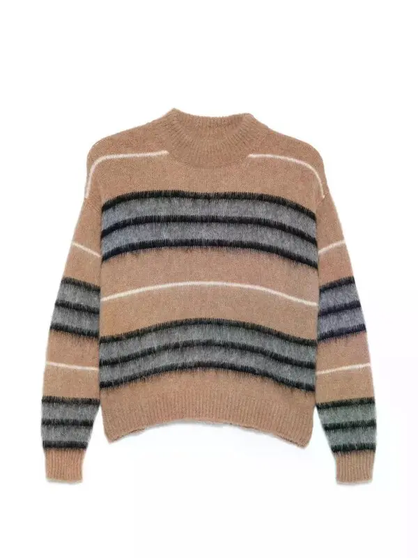 I BLUES Striped High-neck Sweater