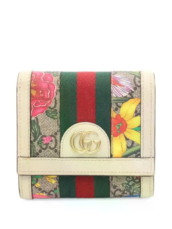 Gucci 2000s Ophidia Gg Floral Wallet - Neutrals