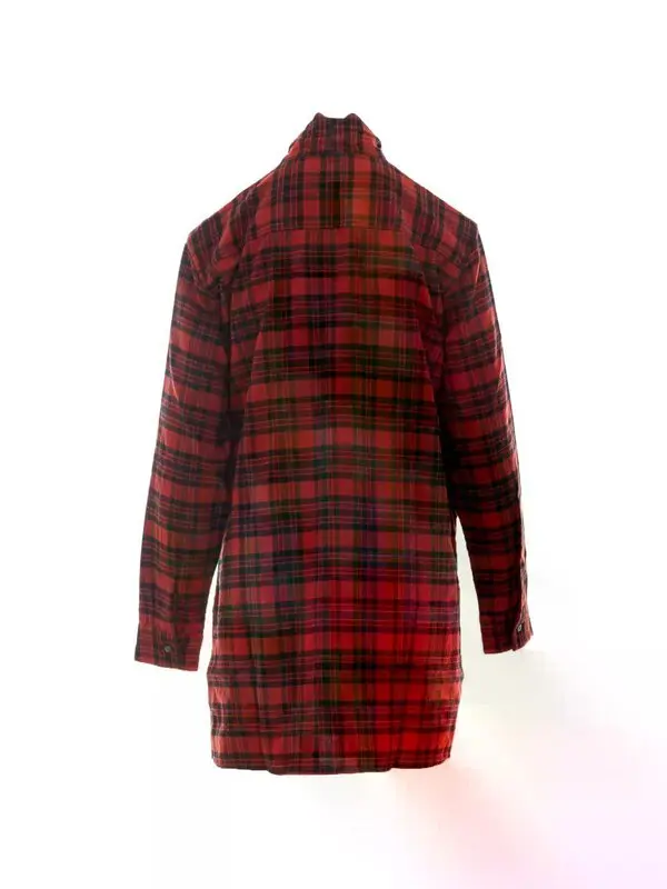 TRUE AVENUE Checked Cotton Shirt With Pussy-bow Collar
