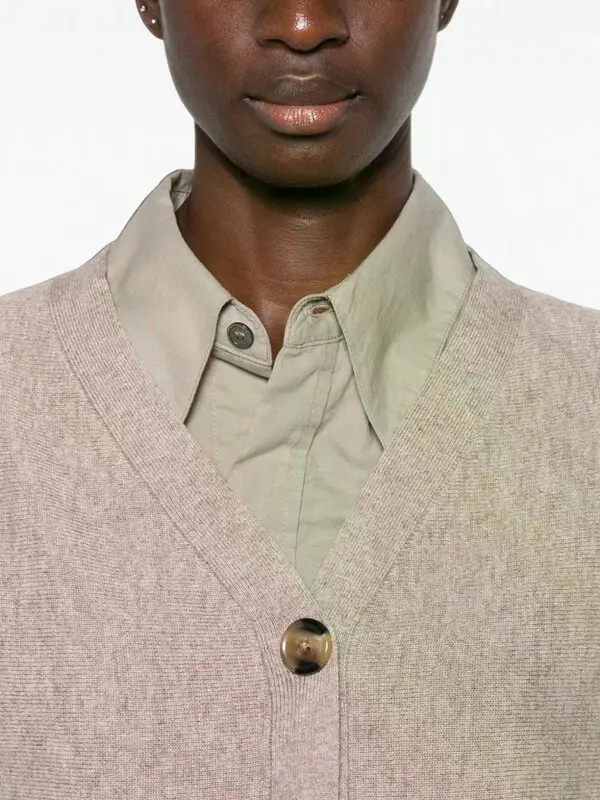I BLUES Taupe Marl Effect Button-up Cardigan