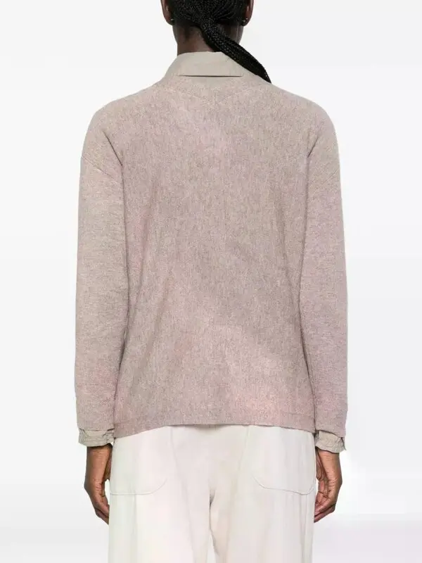 I BLUES Taupe Marl Effect Button-up Cardigan